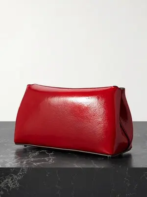 TOTÊME T-lock Mini Patent-leather Clutch - Red