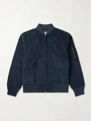 KARDO Max Logo-embroidered Cotton-corduroy Bomber Jacket - Navy