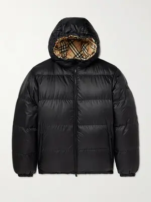 Burberry Quilted Shell Hooded Down Jacket - Black