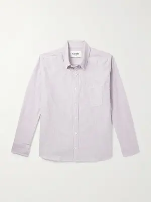 CORRIDOR Striped Cotton Oxford Shirt - Purple
