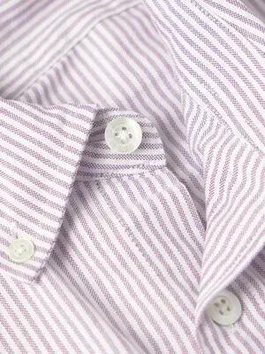 CORRIDOR Striped Cotton Oxford Shirt - Purple