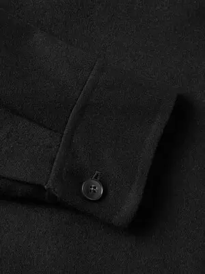 Canali Camp-collar Wool-blend Felt Overshirt