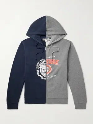 A.p.c. Marc Jacobs Printed Cotton-jersey Zip-up Hoodie