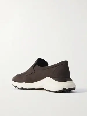 TOD'S Shearling-lined Suede Loafers - Brown