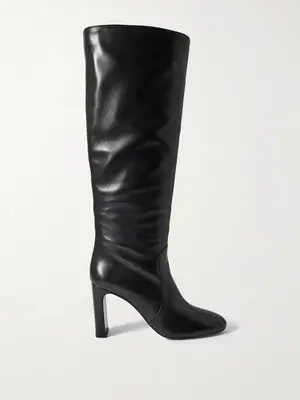 STUART WEITZMAN Babette Tubo Leather Knee Boots - Black