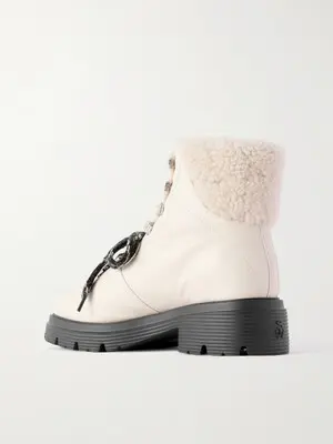 STUART WEITZMAN Hudson Lite Shearling-lined Ankle Boots - Neutrals