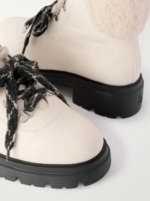 STUART WEITZMAN Hudson Lite Shearling-lined Ankle Boots - Neutrals