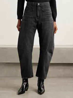NILI LOTAN Shon Mid-rise Barrel-leg Jeans - Black