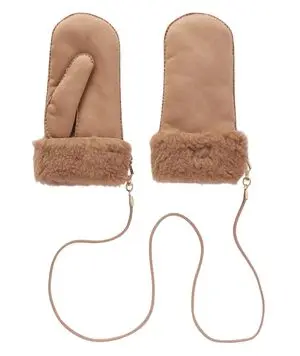 Max Mara Brushed Mittens Brown