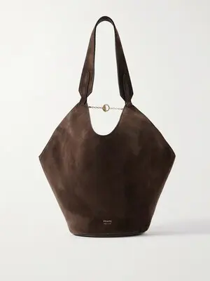 Khaite Lotus Small Suede Tote - Brown