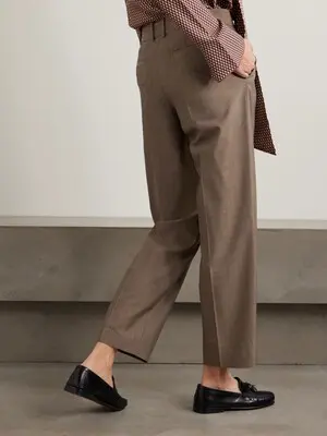 JOSEPH Trina Wool Straight-leg Pants - Neutrals