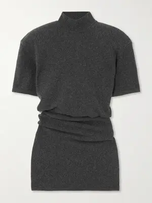 Jacquemus The Castagna Wool-blend Turtleneck Mini Dress - Gray