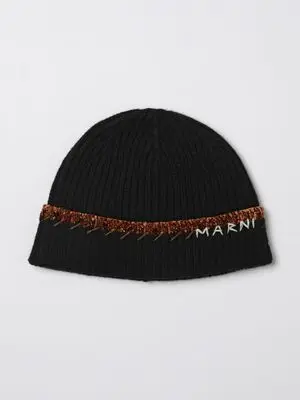 Marni Ribbed Knit Cap - Black
