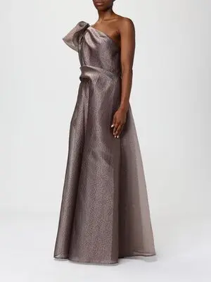 Talbot Runhof One Shoulder Maxi Dress - Grey