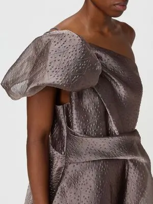 Talbot Runhof One Shoulder Maxi Dress - Grey