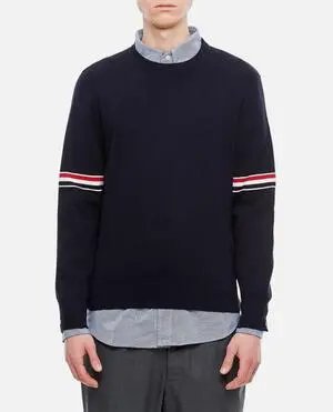 Thom Browne Milano Stitch Crewneck Sweater - Blue