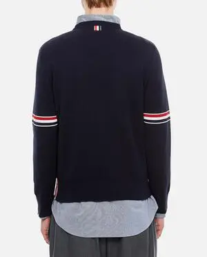 Thom Browne Milano Stitch Crewneck Sweater - Blue