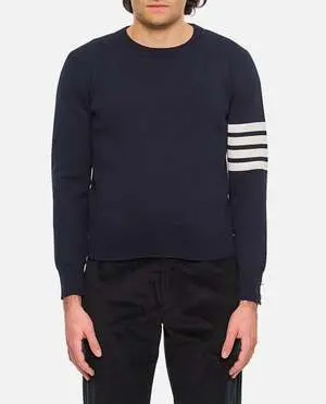 Thom Browne Pullover With 4-bar Stripe - Blu