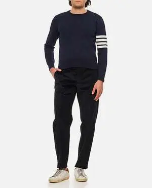 Thom Browne Pullover With 4-bar Stripe - Blu