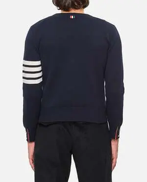 Thom Browne Pullover With 4-bar Stripe - Blu