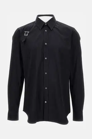 Alexander McQueen Shirt With Silver Buckle - Black