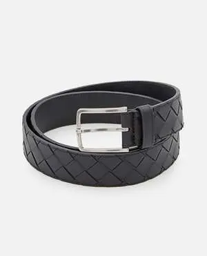 Bottega Veneta Woven Leather Belt - Black