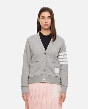 Thom Browne Cotton Cardigan With Striped Detail