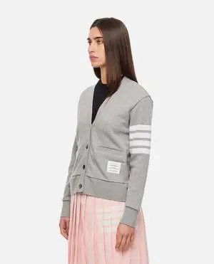 Thom Browne Cotton Cardigan With Striped Detail