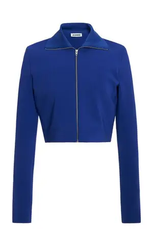 JIL SANDER Cropped Zip-up Jacket - Blue