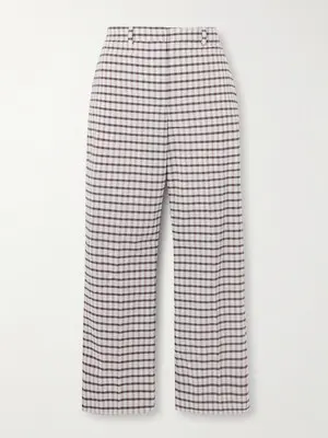 Tory Burch Checked Canvas Straight-leg Golf Pants