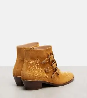 Chloé Susanna Studded Suede Ankle Boots - Brown
