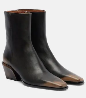 Paris Texas Bettina 50 Leather Ankle Boots - Black