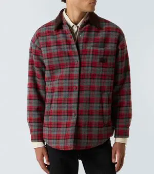 Miu Miu Plaid Virgin Wool Down Overshirt