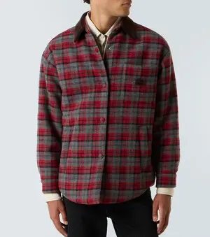 Miu Miu Plaid Virgin Wool Down Overshirt