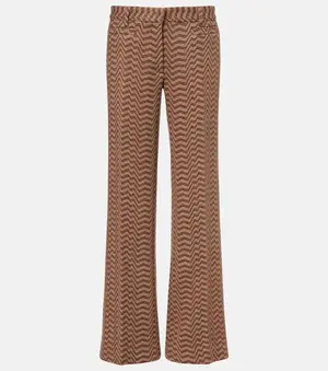 Missoni Zigzag Low-rise Bootcut Pants - Beige