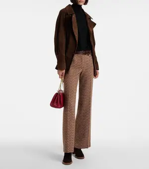 Missoni Zigzag Low-rise Bootcut Pants - Beige