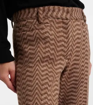 Missoni Zigzag Low-rise Bootcut Pants - Beige