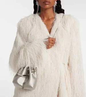JIMMY CHOO Bon Bon Satin Bucket Bag - Silver