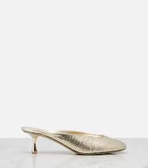 JIMMY CHOO Pixie 50 Metallic Mules