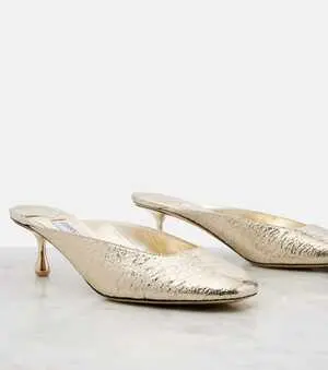 JIMMY CHOO Pixie 50 Metallic Mules