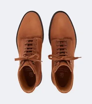 Brunello Cucinelli Suede Lace-up Ankle Boots - Brown