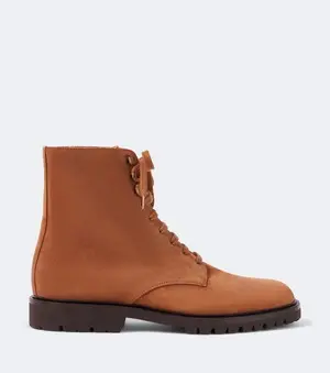 Brunello Cucinelli Suede Lace-up Ankle Boots - Brown