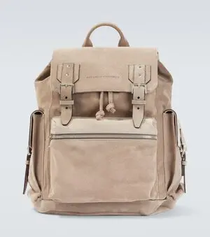 Brunello Cucinelli Suede Backpack - Beige