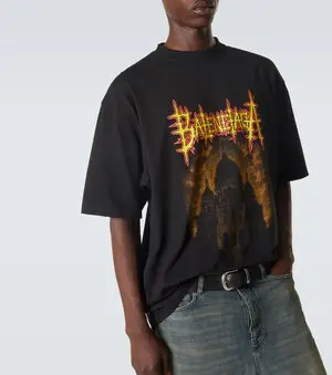 Balenciaga Printed Cotton Jersey T-shirt - Multicoloured