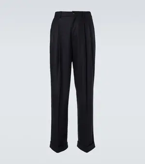 Dolce & Gabbana Virgin Wool Wide-leg Trousers - Black