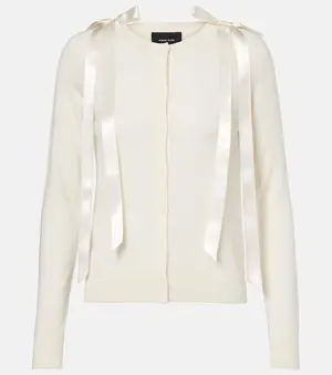 Simone Rocha Wool And Silk Cardigan - White