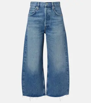 Citizens Of Humanity Ayla Cropped Wide-leg Jeans - Blue