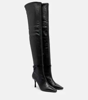 JIMMY CHOO Camie 85 Leather Over-the-knee Boots - Black