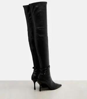 JIMMY CHOO Camie 85 Leather Over-the-knee Boots - Black