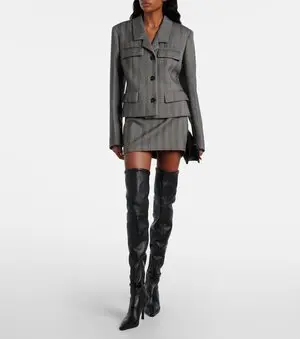 JIMMY CHOO Camie 85 Leather Over-the-knee Boots - Black